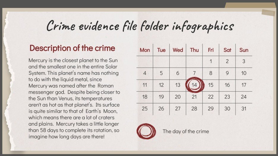Crime Evidence File Folder Infographics | Google Slides