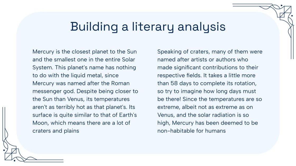 Literary Analysis - Bachelor of Arts in English