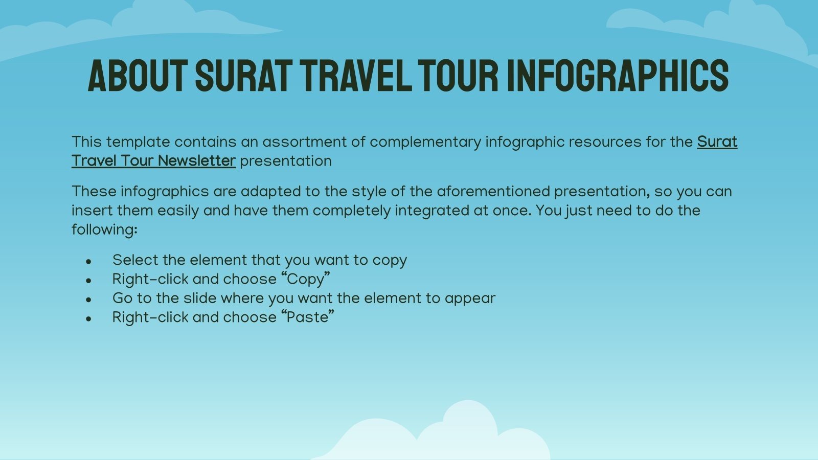 Surat Travel Tour Newsletter Infographics | Google Slides