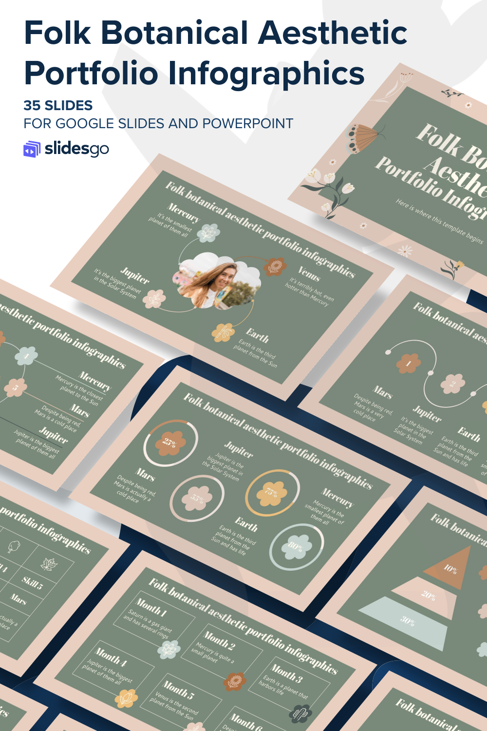 Folk Botanical Aesthetic Portfolio Infographics