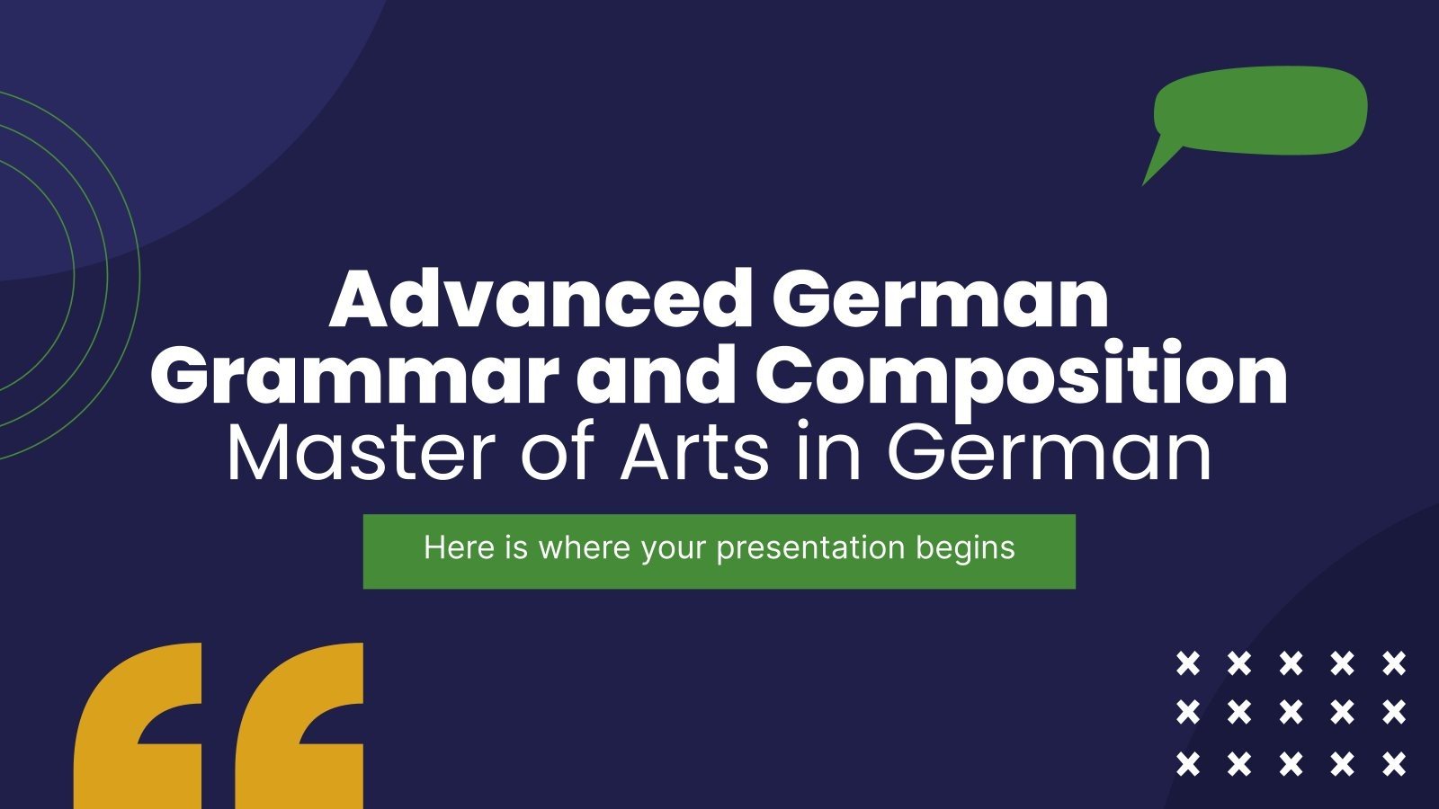 Advanced German Grammar and Composition - Master in German
