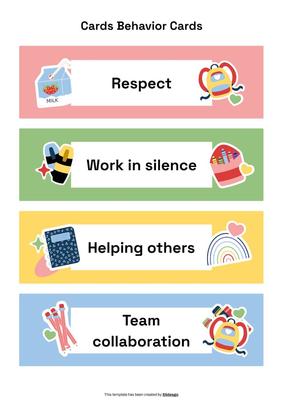 Tabbi Cute Stickers Style Cards - Daily Learning: Behavior