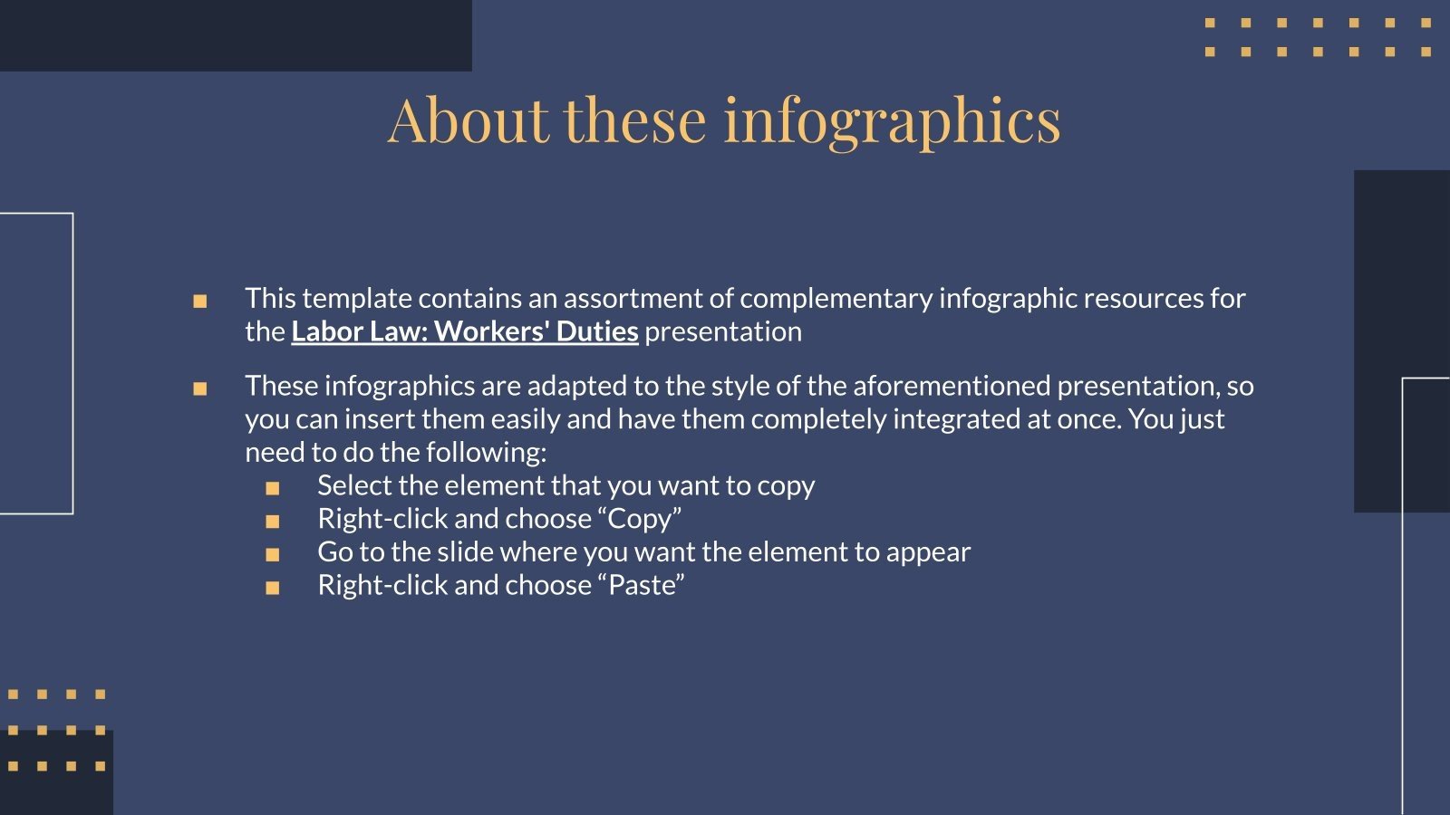 Labor Law: Workers' Duties Infographics | Google Slides