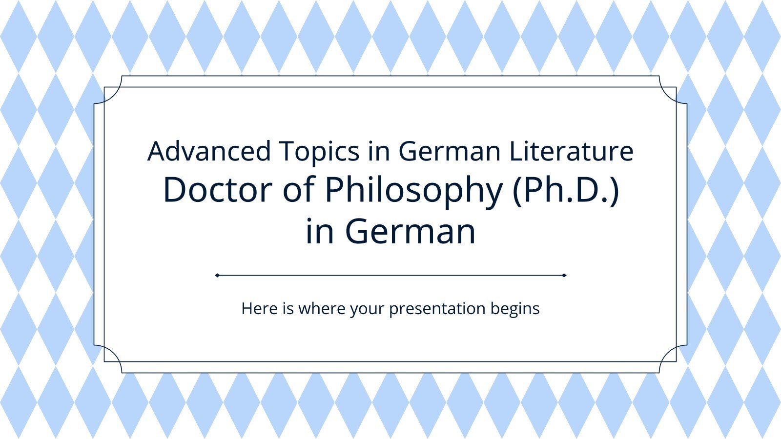 Advanced Topics in German Literature - Ph.D. in German