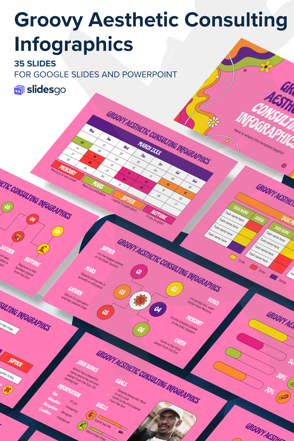 Groovy Aesthetic Consulting Infographics | Google Slides