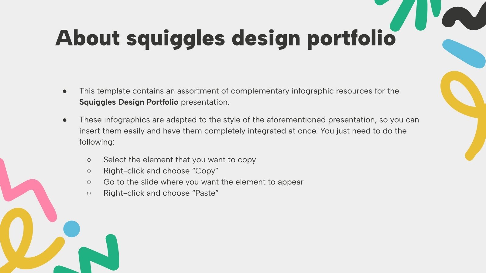 Squiggles Design Portfolio Infographics | Google Slides