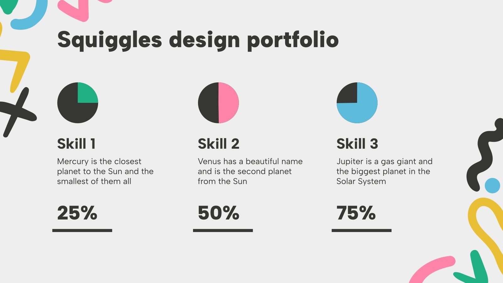 Squiggles Design Portfolio Infographics | Google Slides