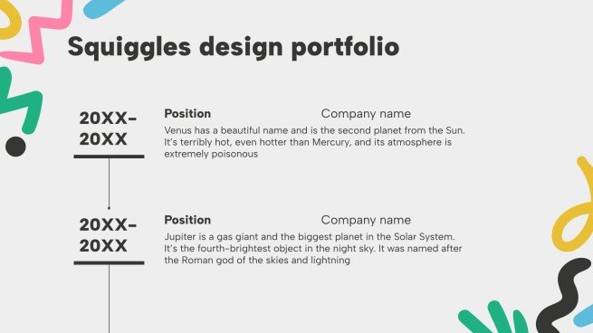 Squiggles Design Portfolio Infographics | Google Slides