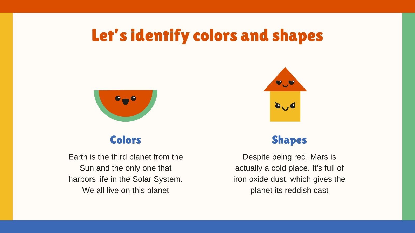Colors and Shapes - Science - Pre-K | Google Slides & PPT