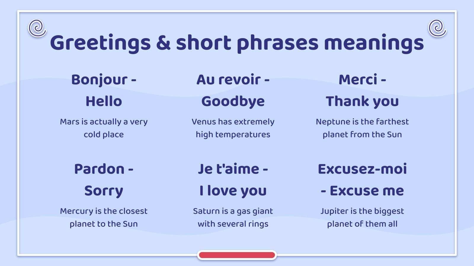 Basic Greetings and Simple Phrases - French - Pre-K