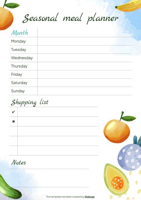 Seasonal Meal Planner | Google Slides & PowerPoint