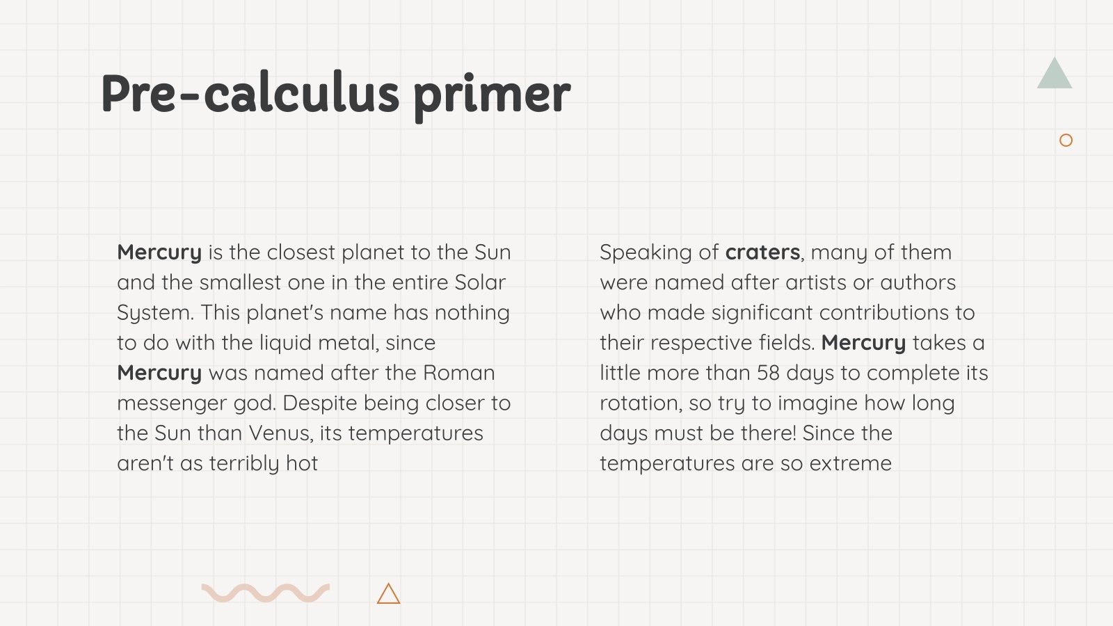 Pre-Calculus - Mathematics - 10th Grade | Google Slides