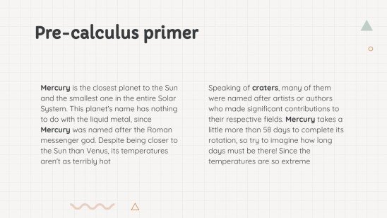 Pre-Calculus - Mathematics - 10th Grade | Google Slides