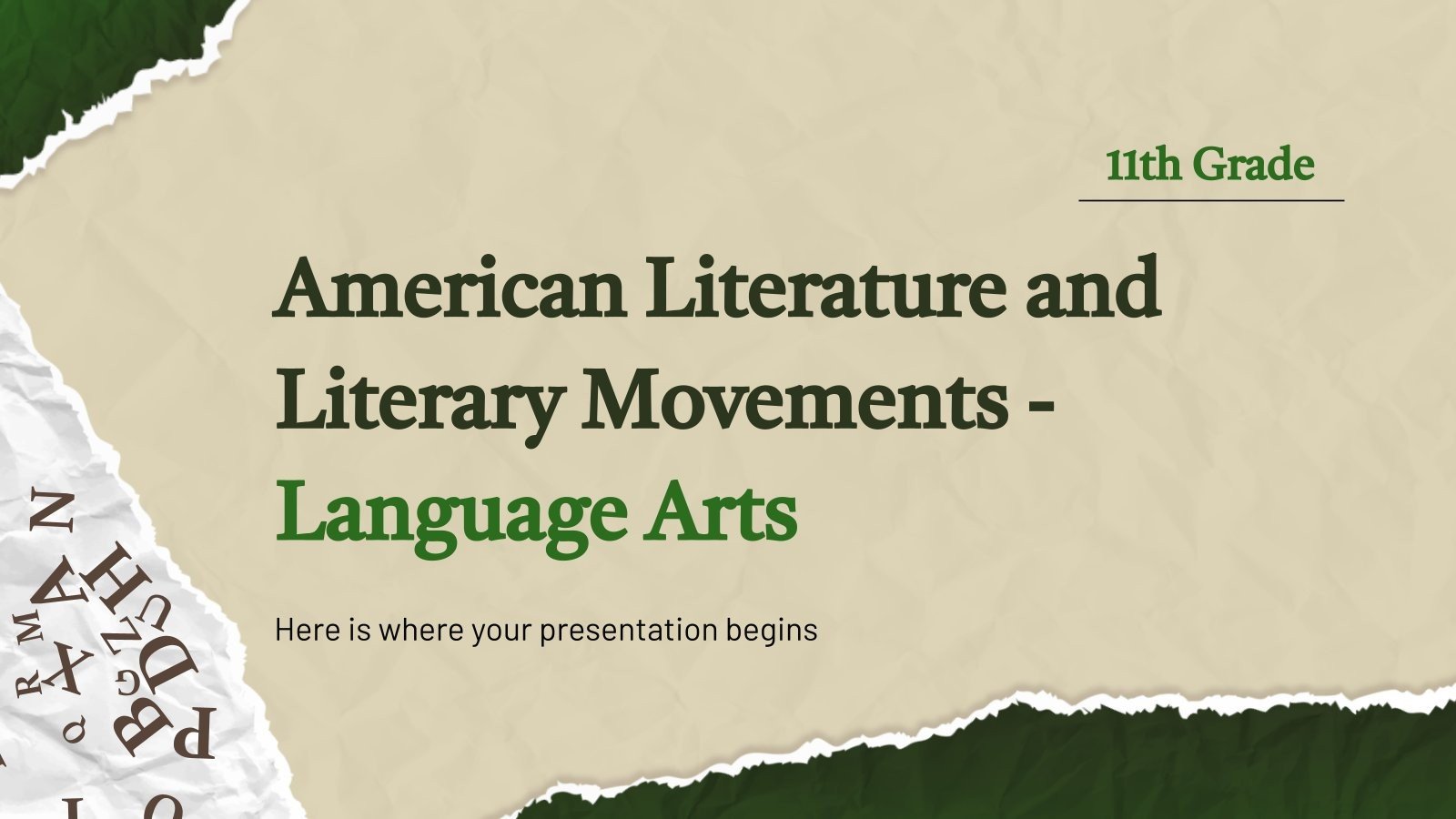 American Literature and Literary Movements - Language Arts
