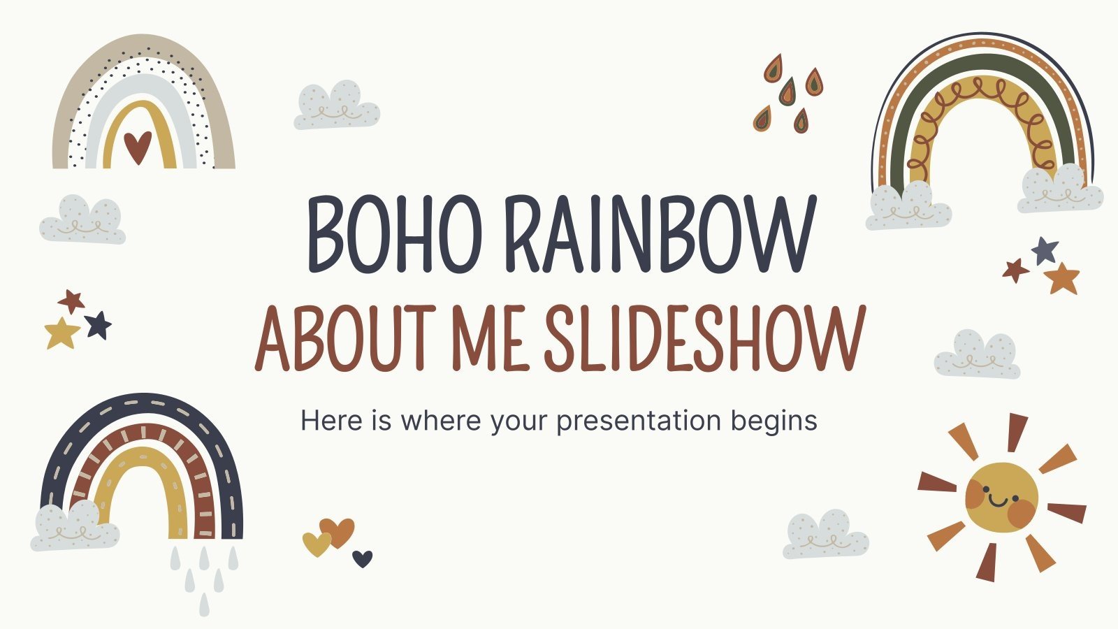 Boho Rainbow About Me Slideshow | Google Slides & PPT