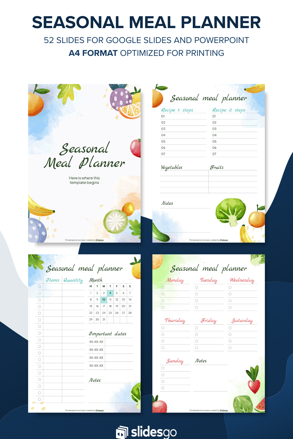 Seasonal Meal Planner | Google Slides & PowerPoint