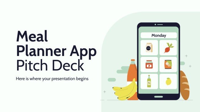 Pitch deck de app para planificar comidas | Google Slides