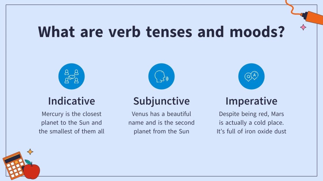 Advanced Verb Tenses and Moods - Spanish - 8th Grade