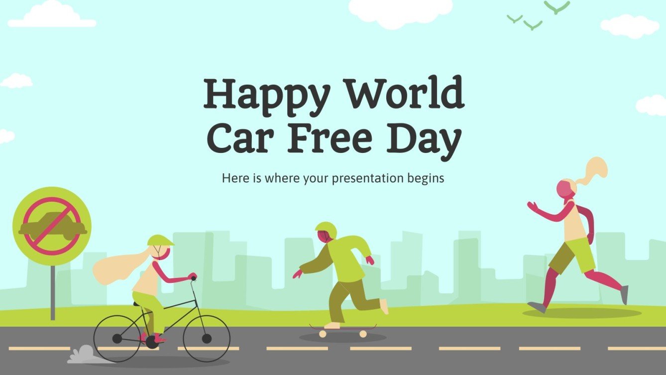 Happy World Car Free Day | Google Slides & PowerPoint