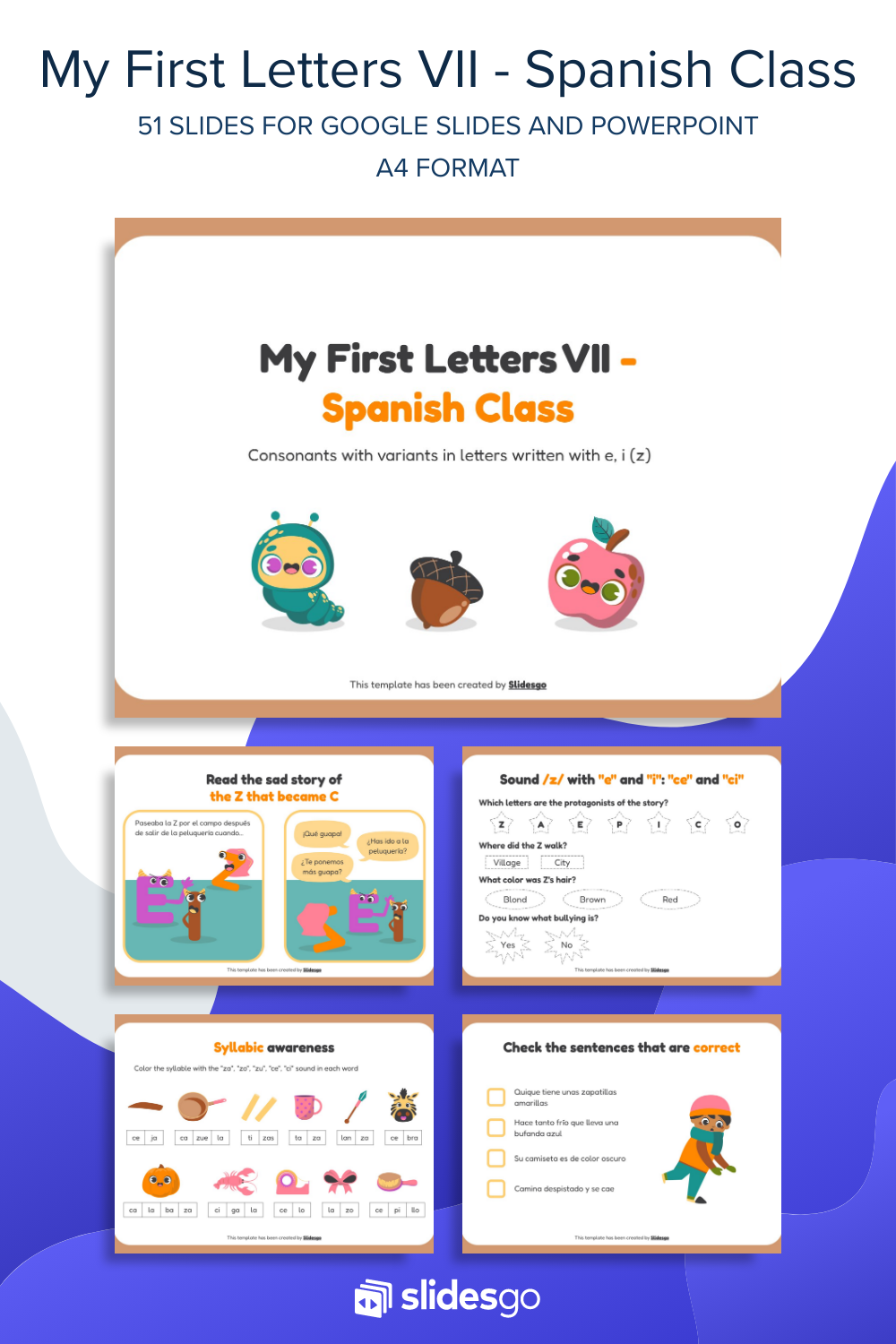 My First Letters - Z - Spanish Class | Google Slides & PPT