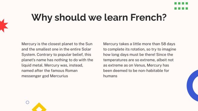 Colors and Descriptions of Objects - French - 4th Grade