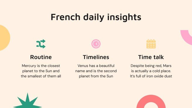 Daily Routine and Time Expressions in French - 6th Grade