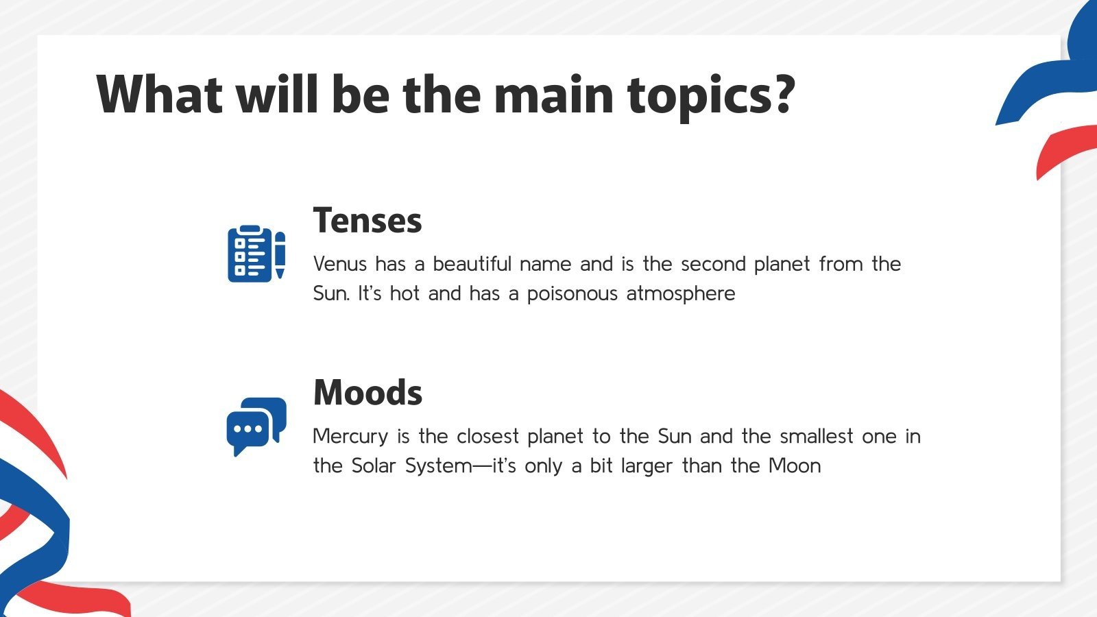 Advanced Verb Tenses and Moods - French - 8th Grade