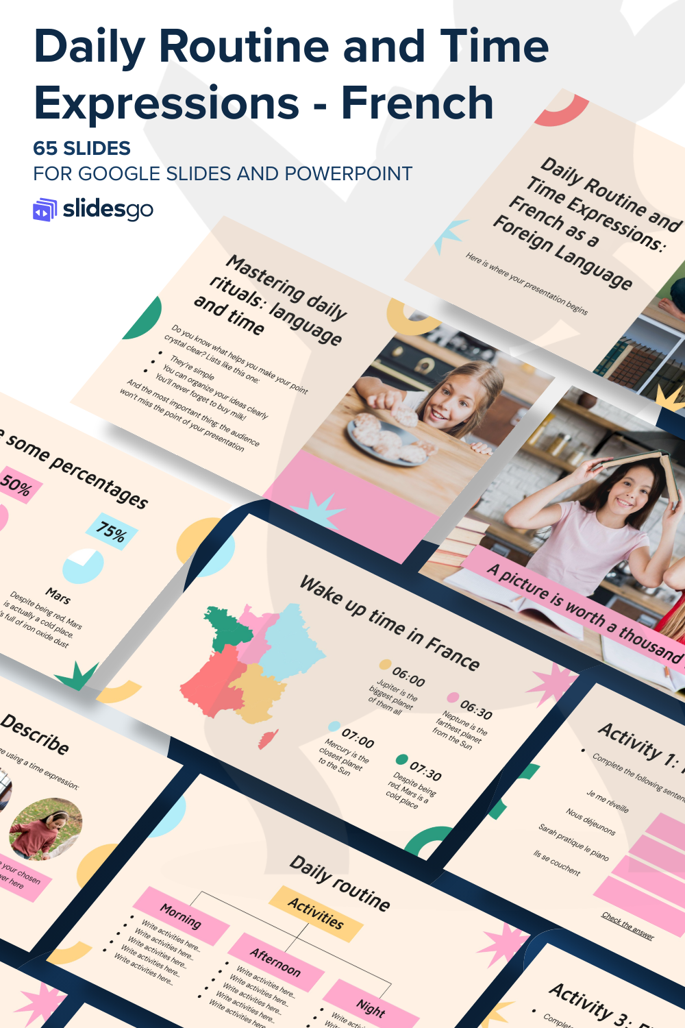 Daily Routine and Time Expressions in French - 6th Grade