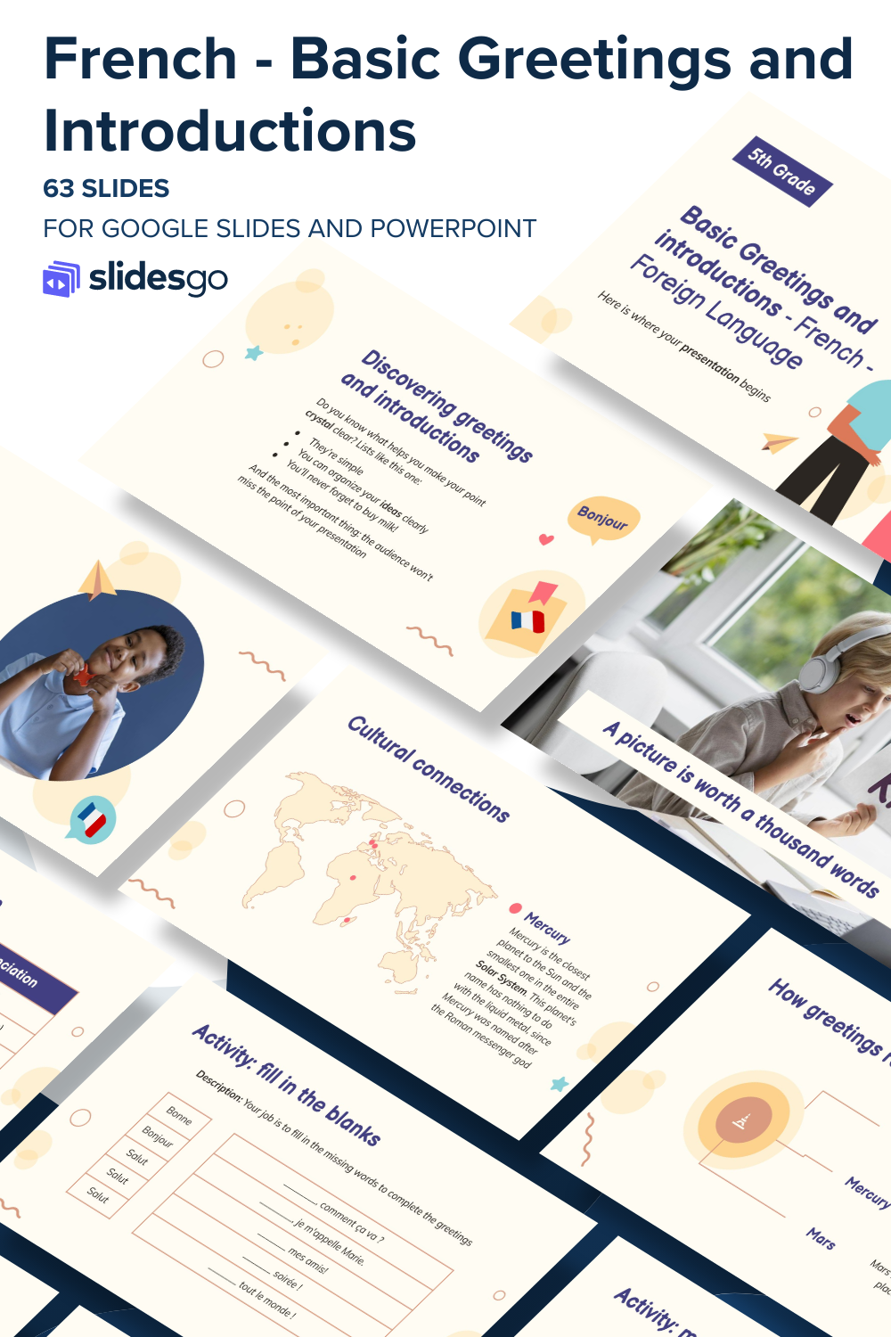 Basic Greetings and Introductions - French - 5th Grade