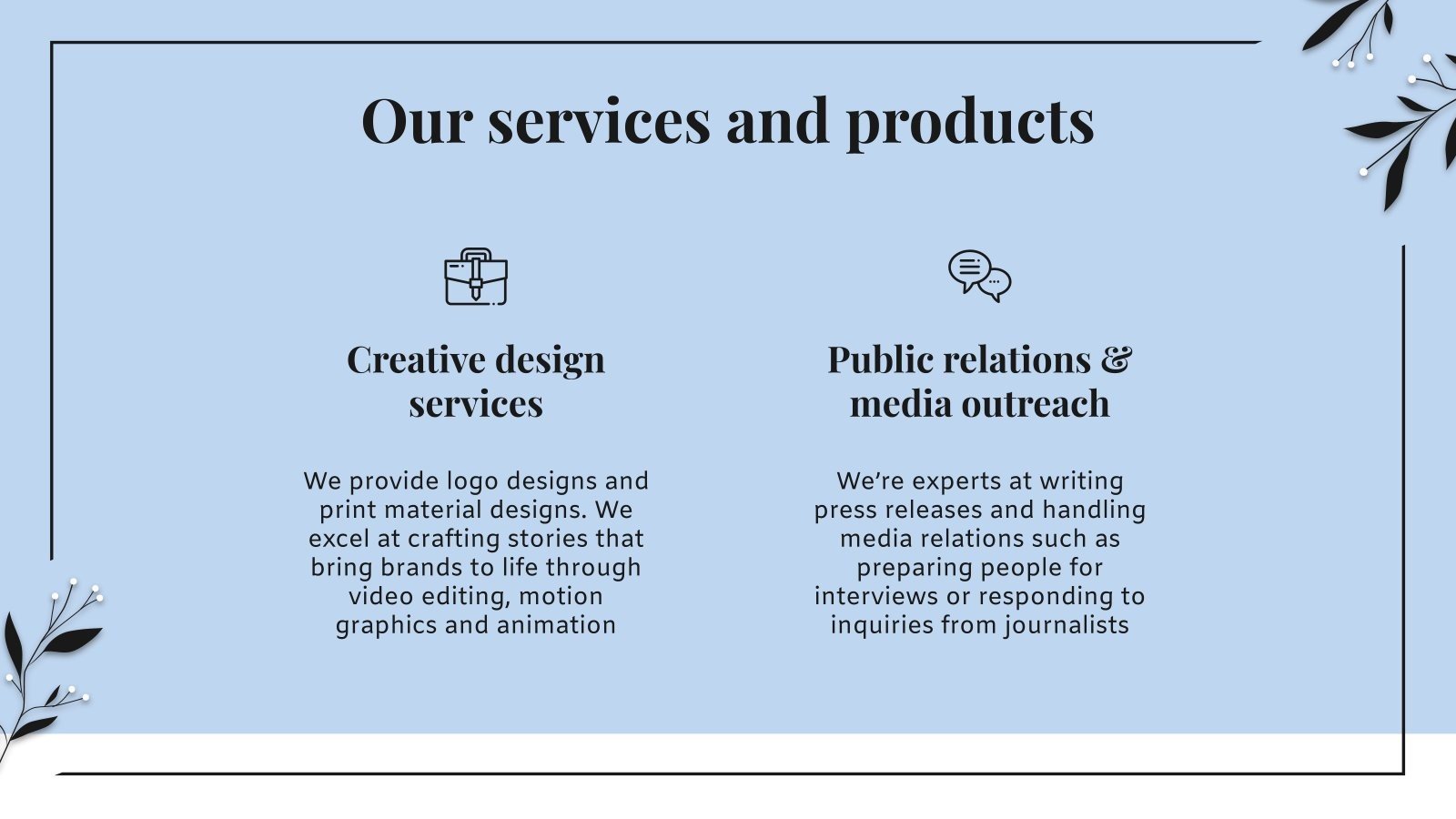 Elegant Tranquil Blue Agency | Google Slides & PPT