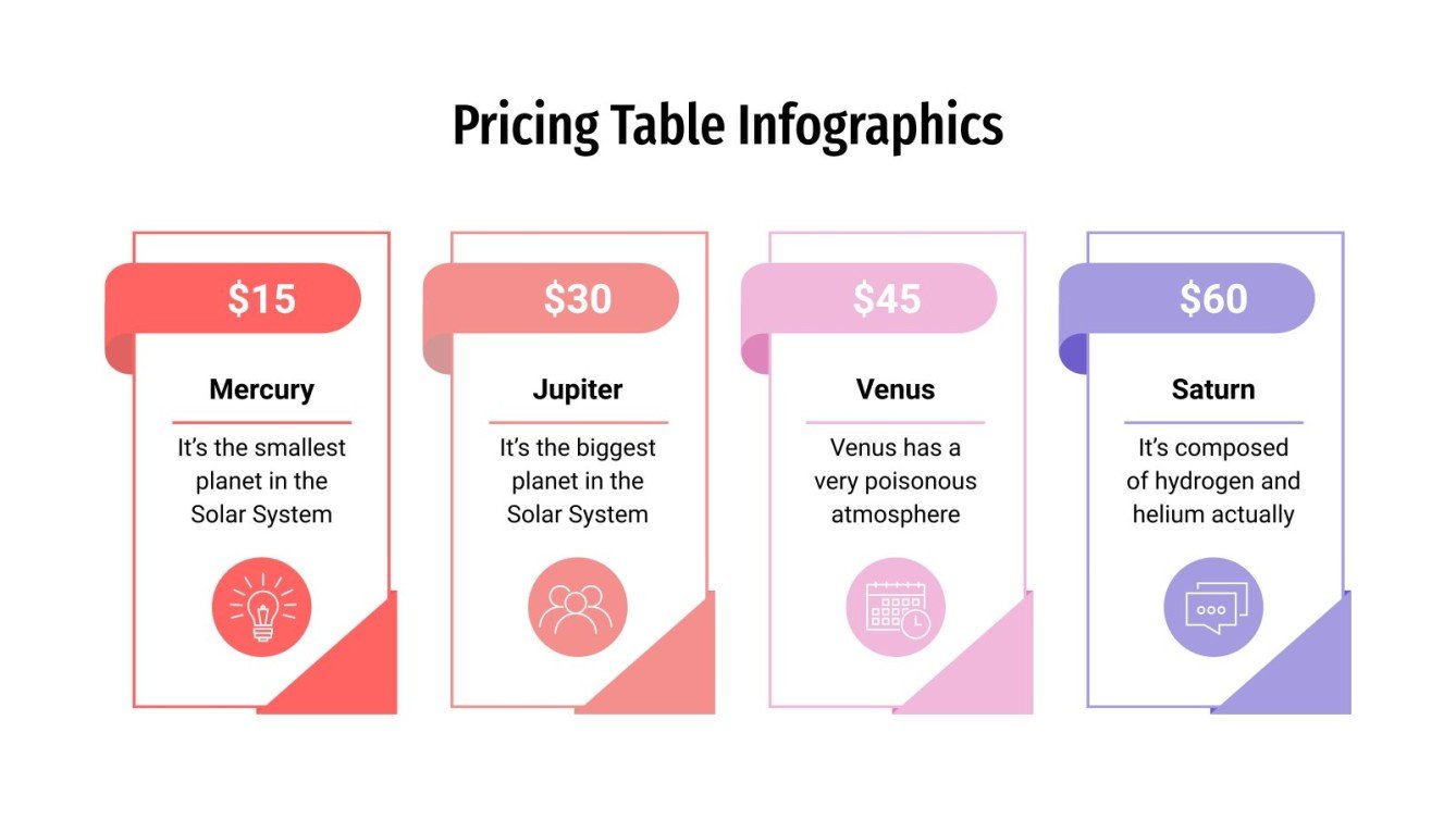 Free Pricing Table Infographics Google Slides & PPT template