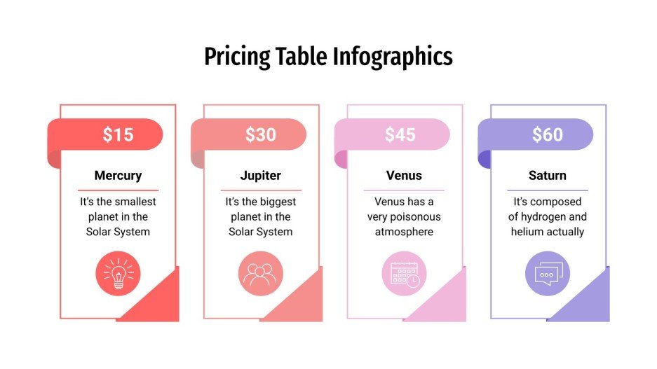 Free Pricing Table Infographics Google Slides & PPT template