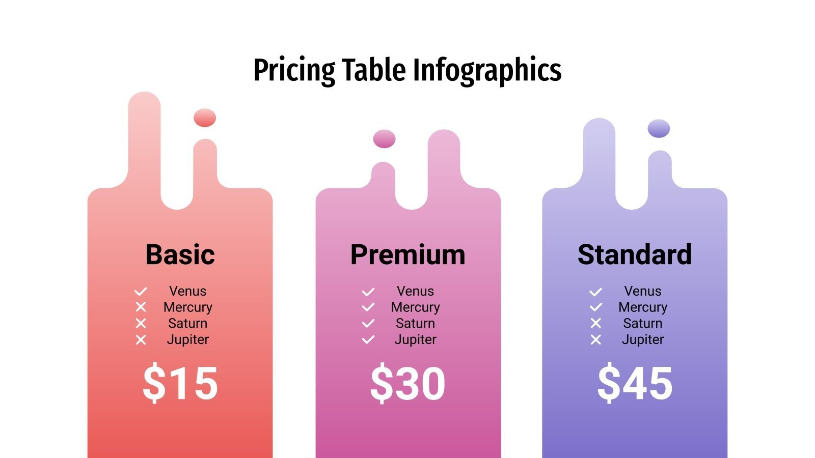 Free Pricing Table Infographics Google Slides & PPT template