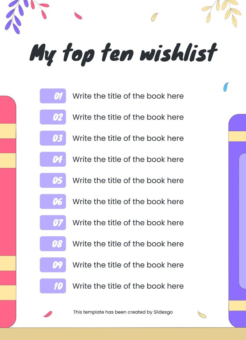 Book Wishlist | Google Slides & PowerPoint