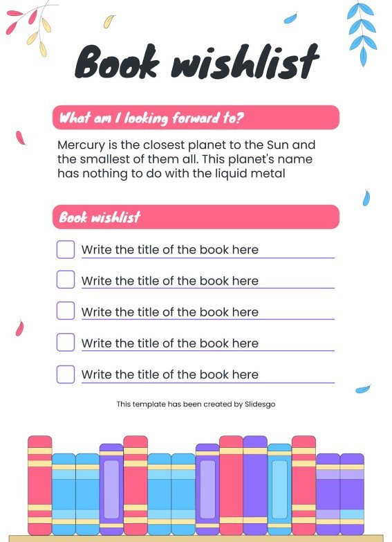 Book Wishlist | Google Slides & PowerPoint