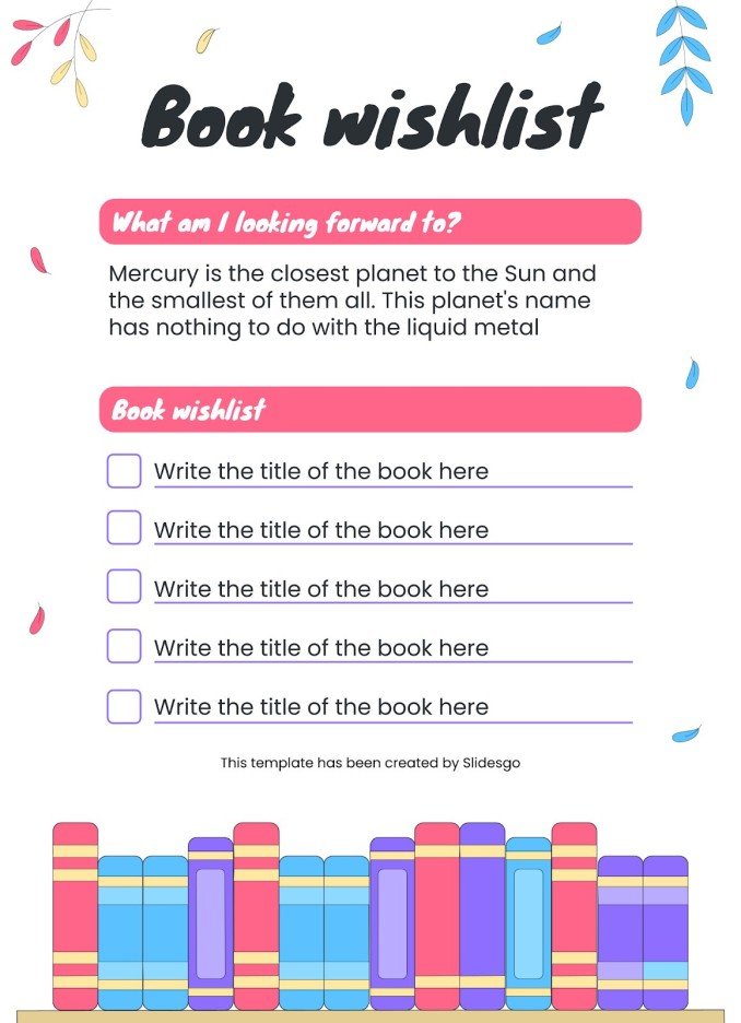 Book Wishlist | Google Slides & PowerPoint