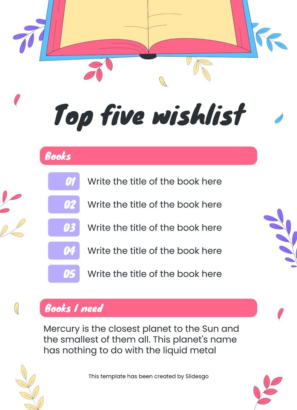Book Wishlist | Google Slides & PowerPoint