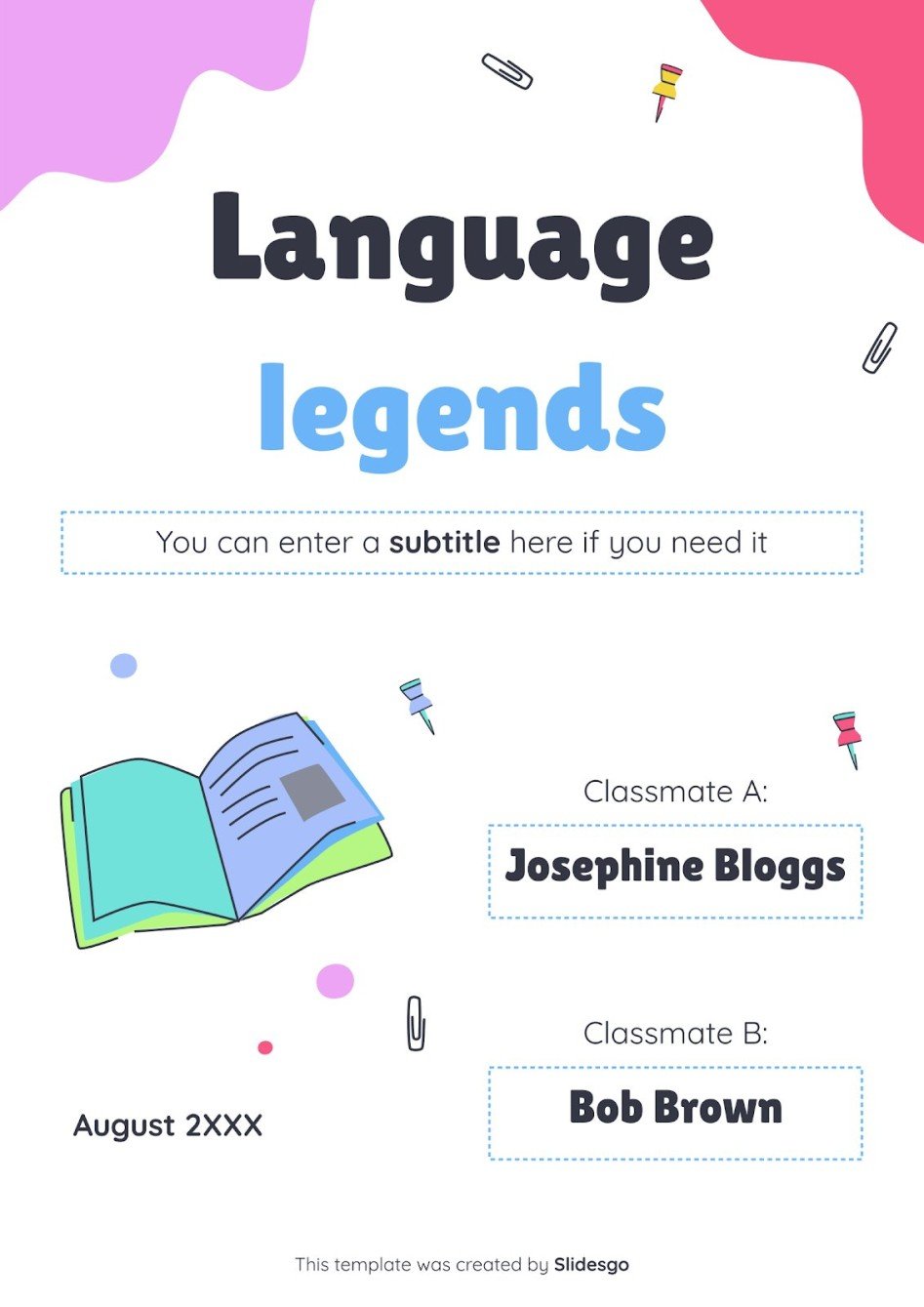 Cover Pages Template for Class Projects | Google Slides