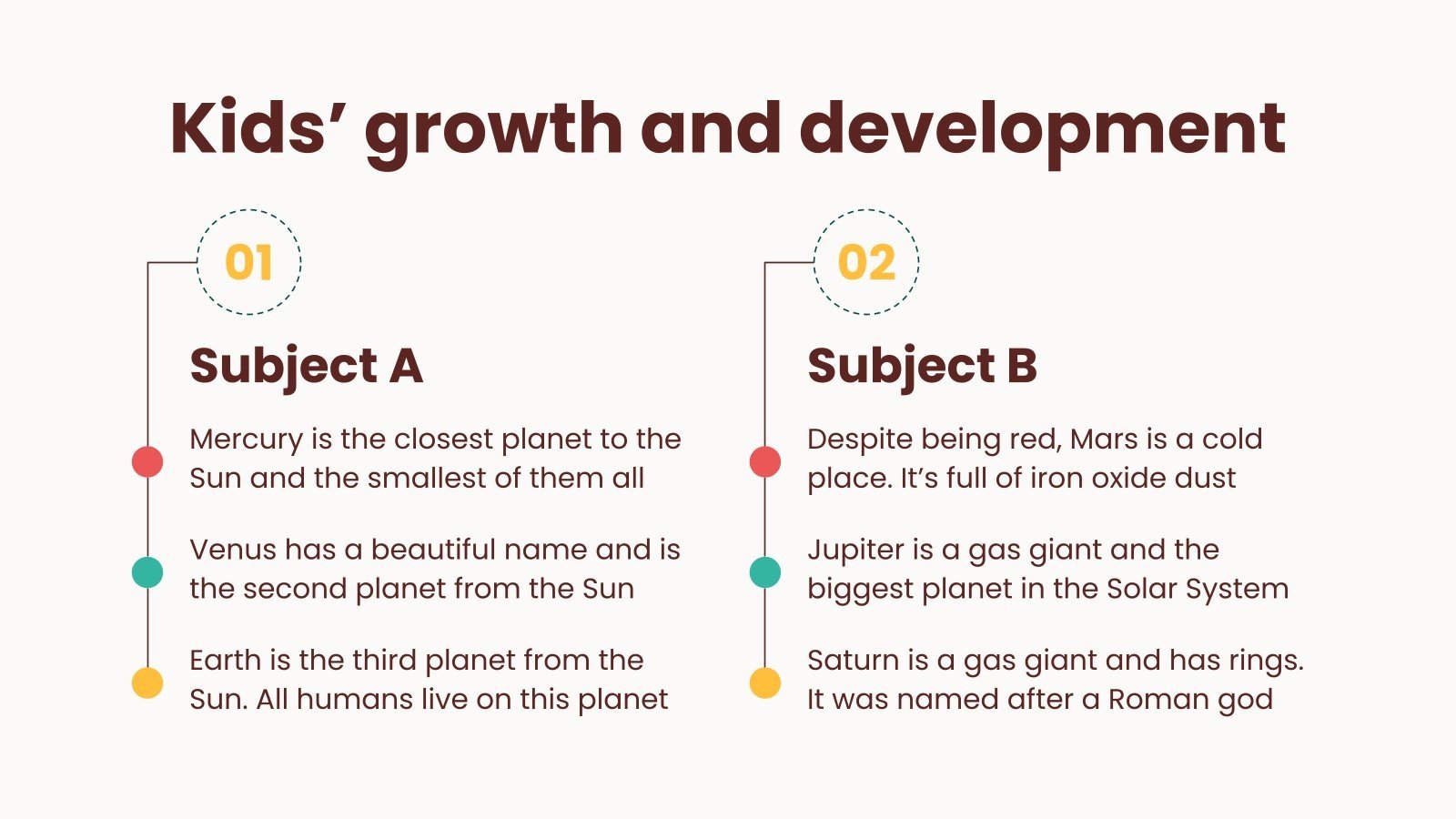 Kids' Growth and Development Notions Infographics