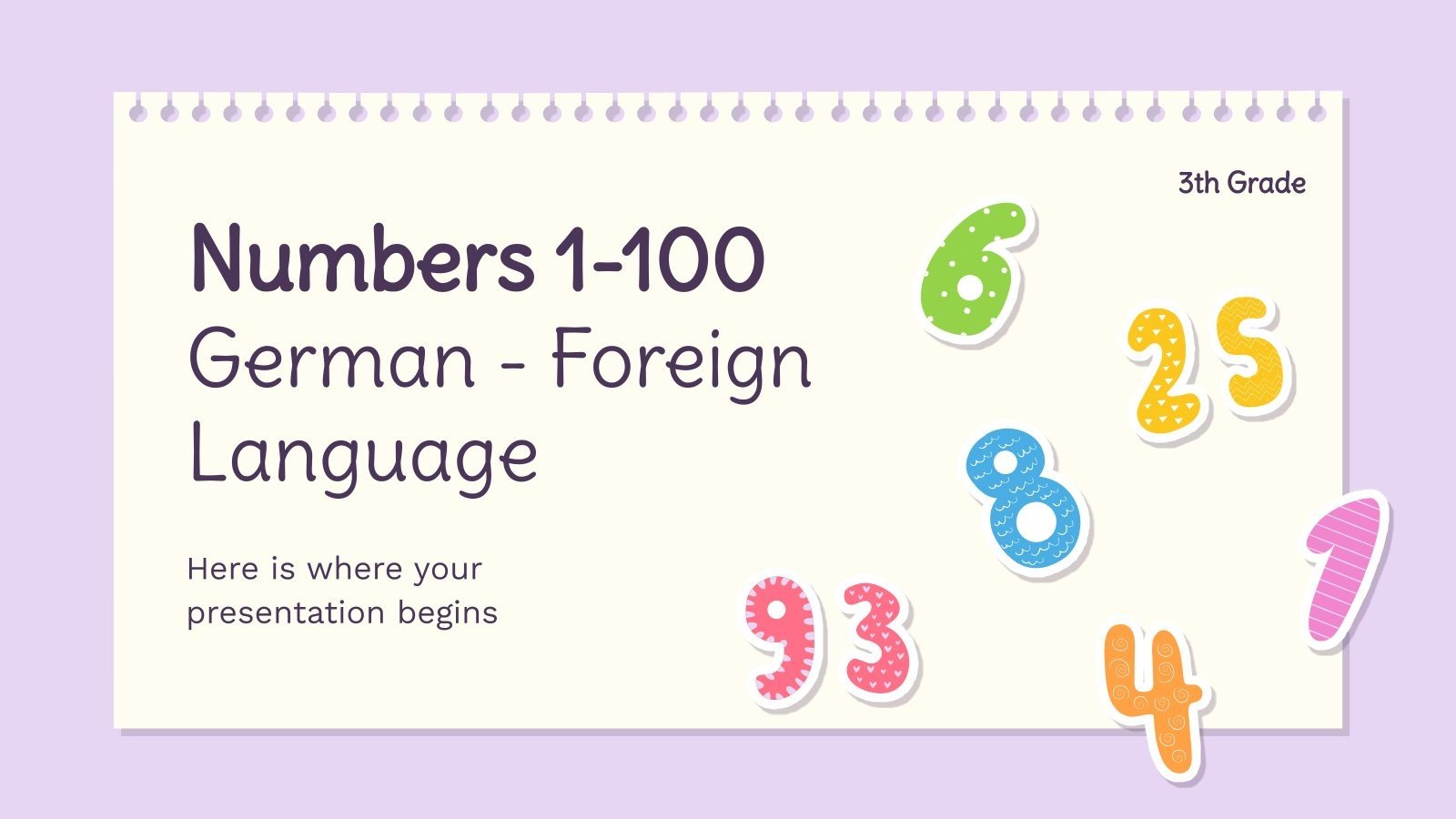 Numbers 1-100 - German - Foreign Language - 3rd Grade