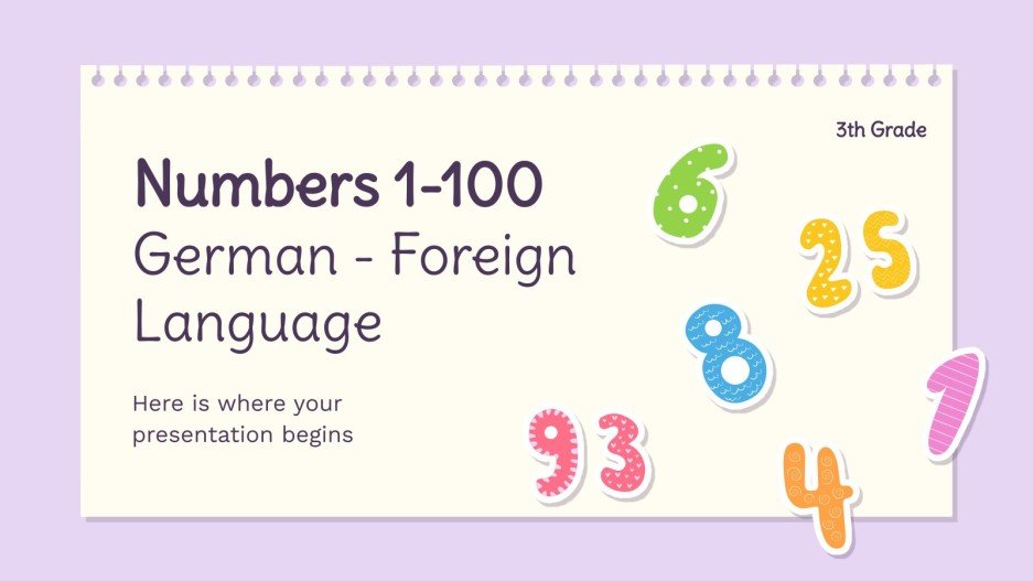 Numbers 1-100 - German - Foreign Language - 3rd Grade