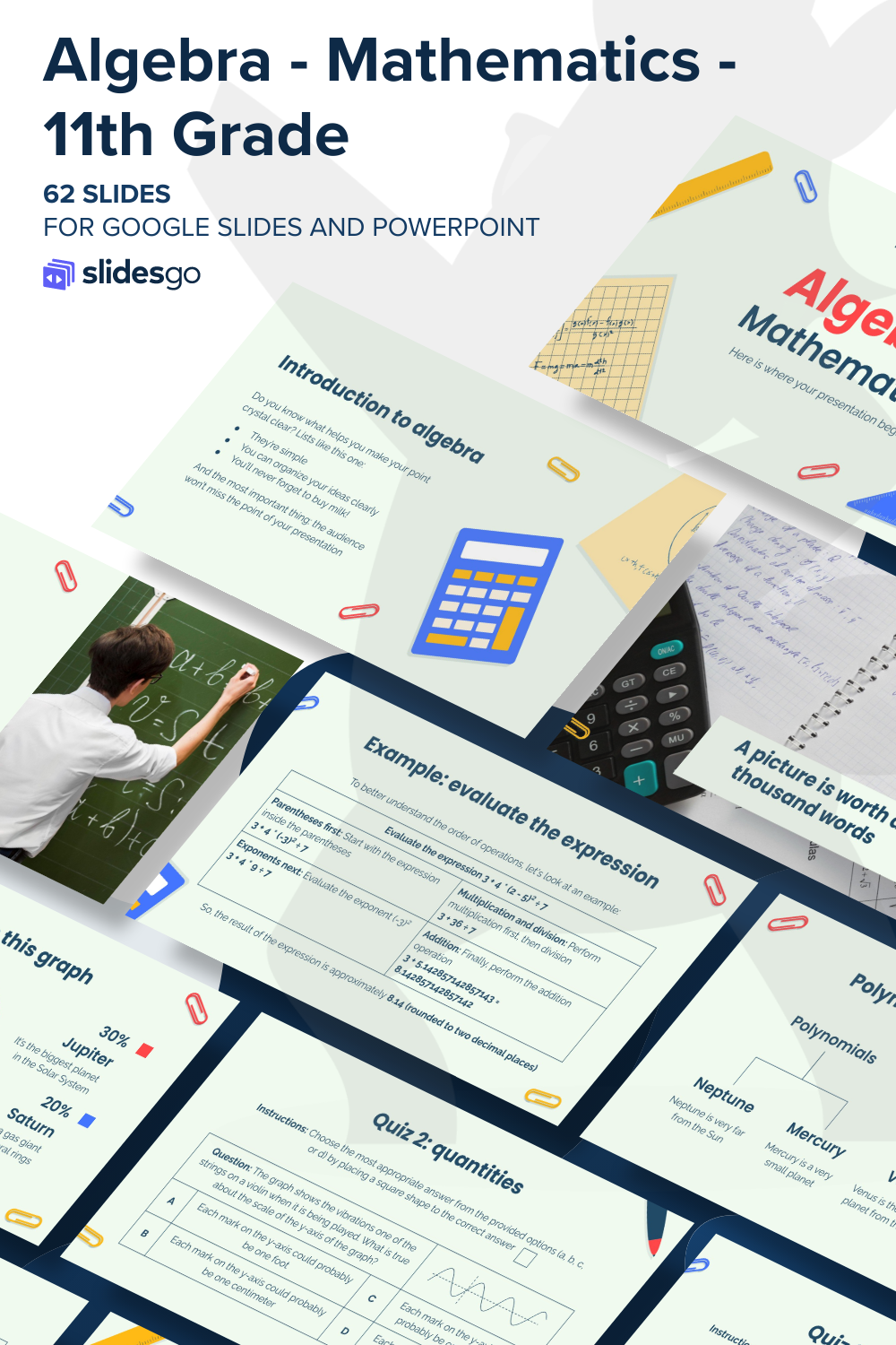 Algebra - Mathematics - 11th Grade | Google Slides & PPT