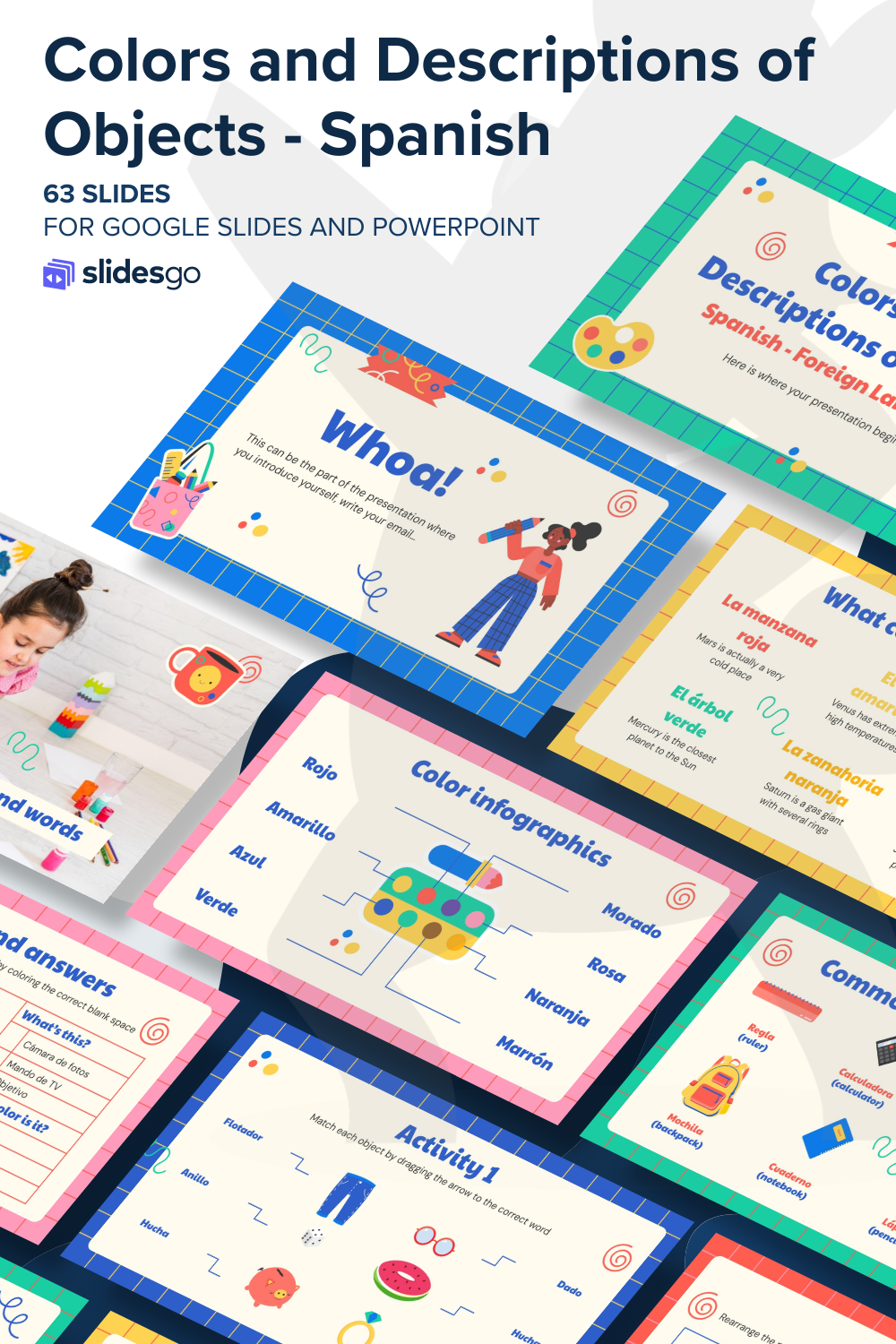 Colors & Descriptions of Objects in Spanish | Google Slides