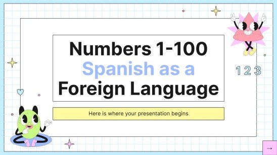 Números de 1 a 100 em espanhol | Google Slides e PPT