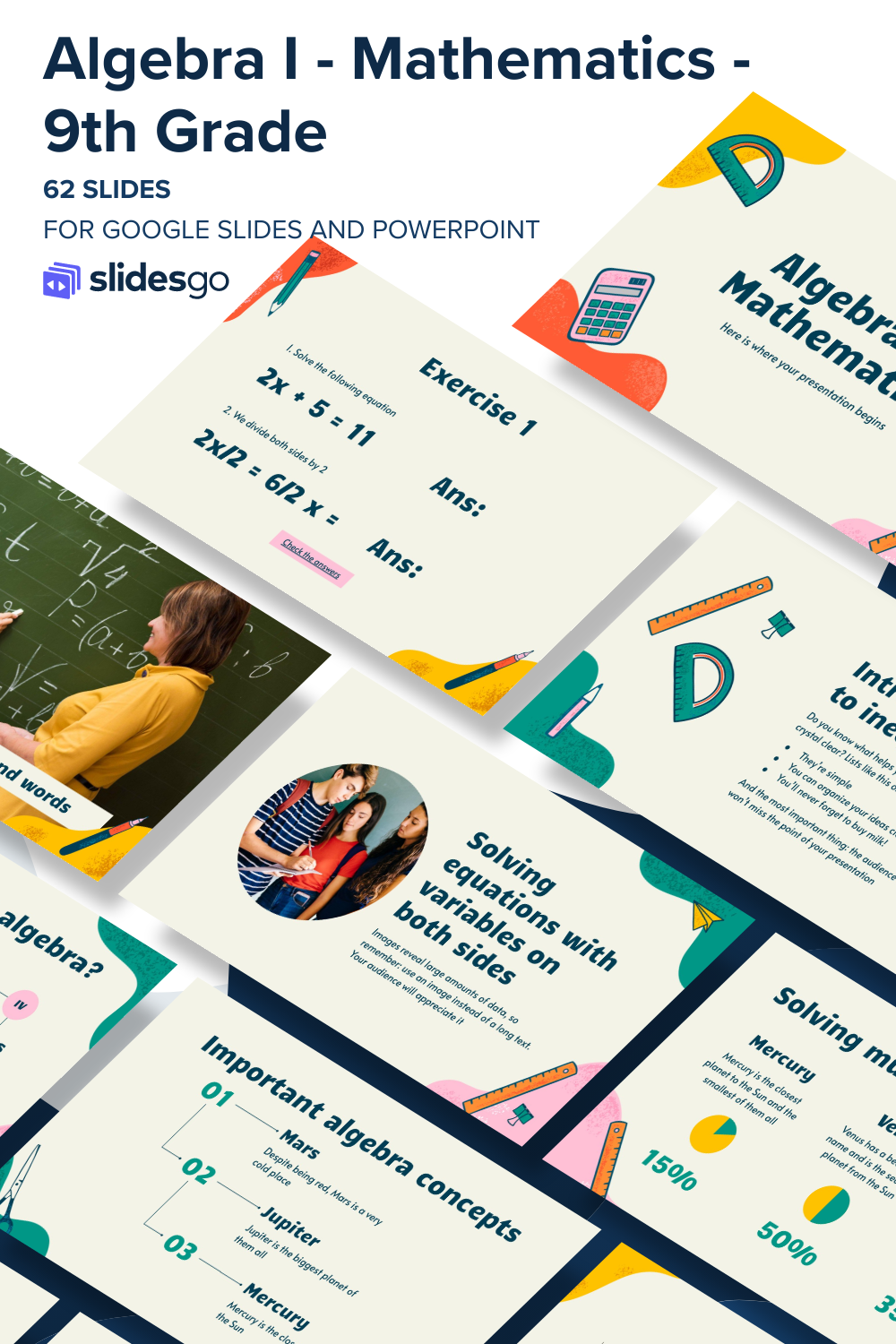 Algebra I - Mathematics - 9th Grade | Google Slides & PPT