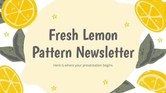 Fresh Lemon Pattern Newsletter | Google Slides & PowerPoint