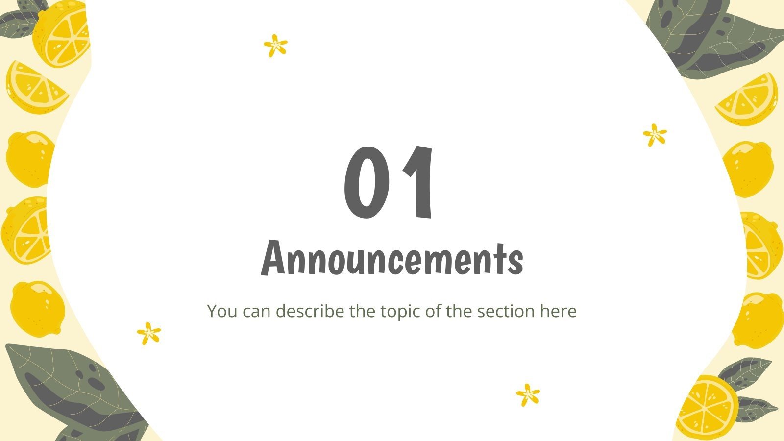 Fresh Lemon Pattern Newsletter | Google Slides & PowerPoint