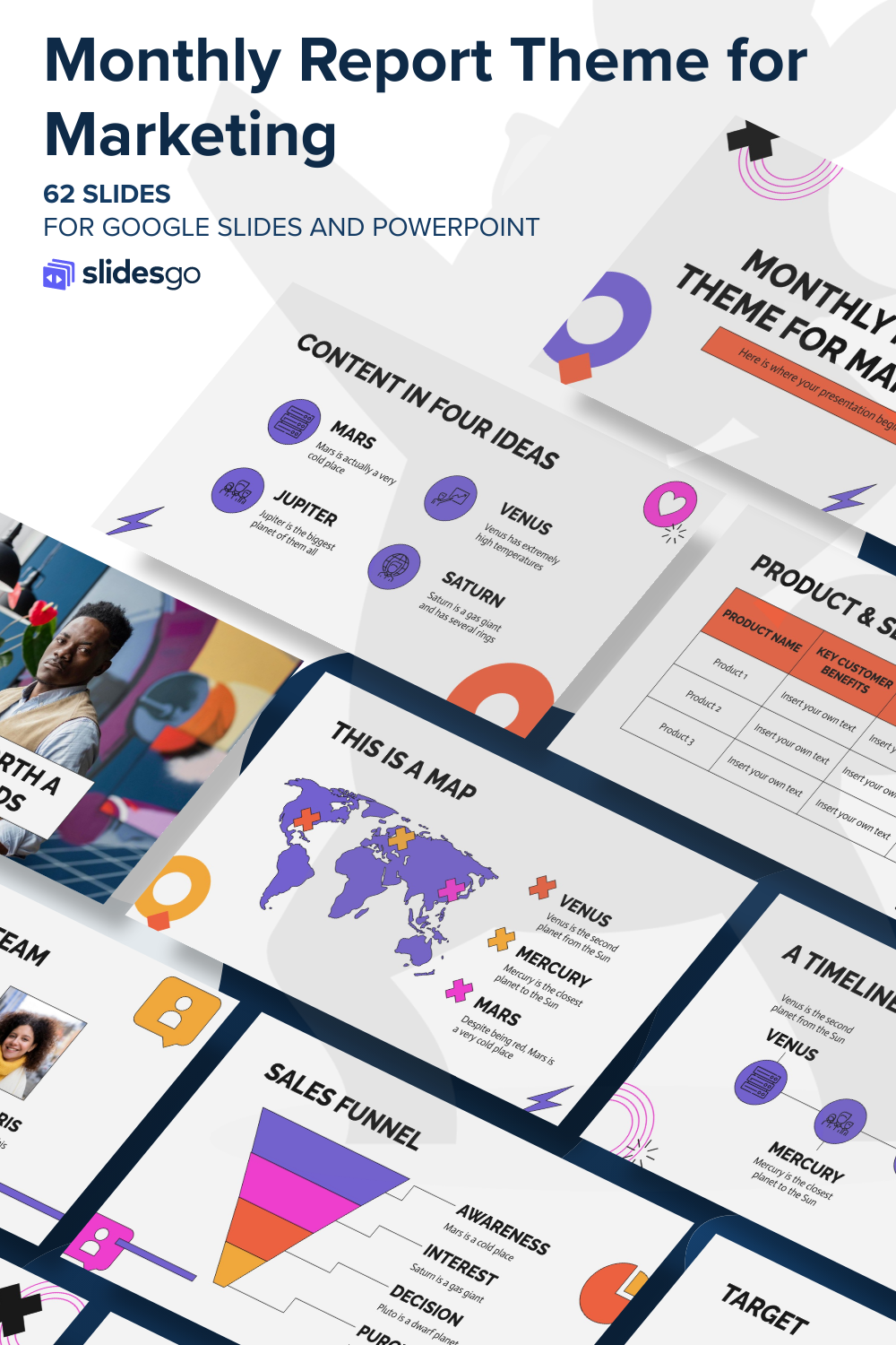 Monthly Report Theme for Marketing | Google Slides & PPT