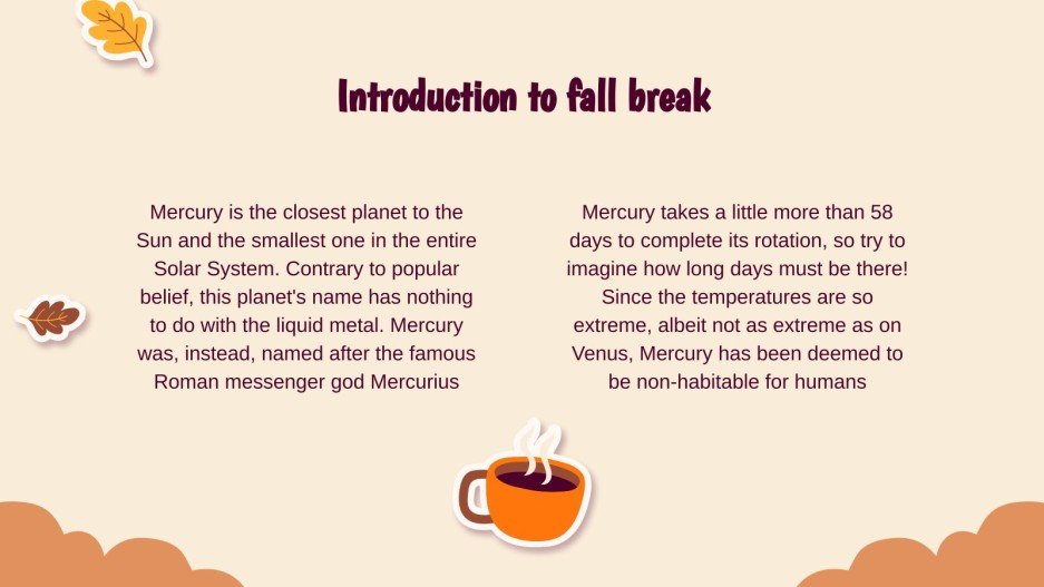 Fall Break for Pre-K | Google Slides & PowerPoint