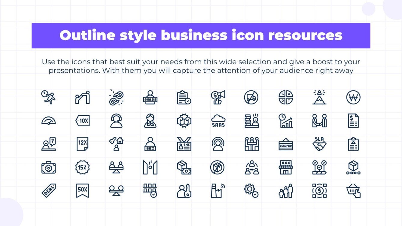 Outline Style Business Icon Resources | Google Slides & PPT
